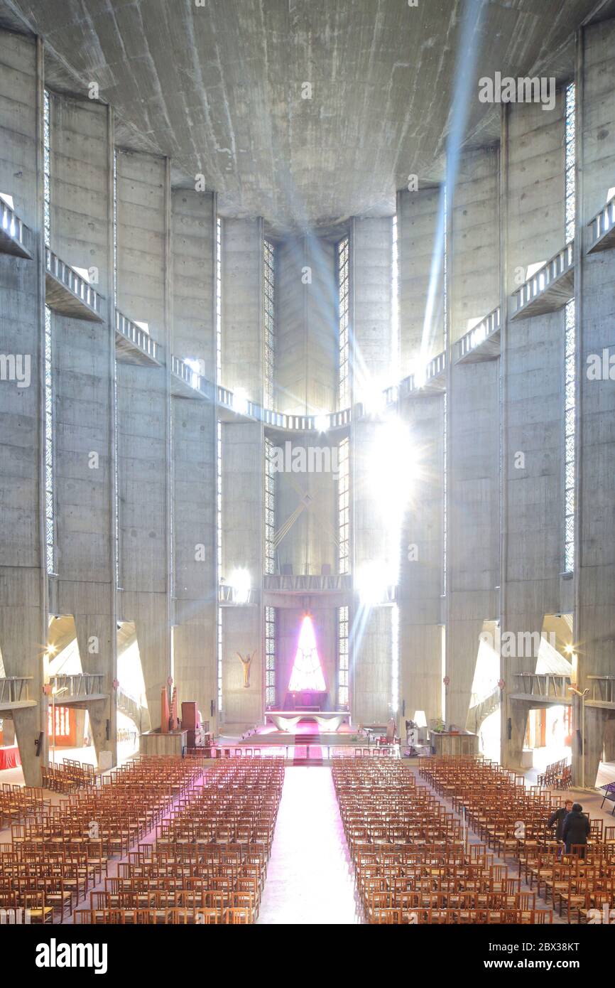 France, Charente Maritime, Royan, Notre Dame de Royan church built from ...