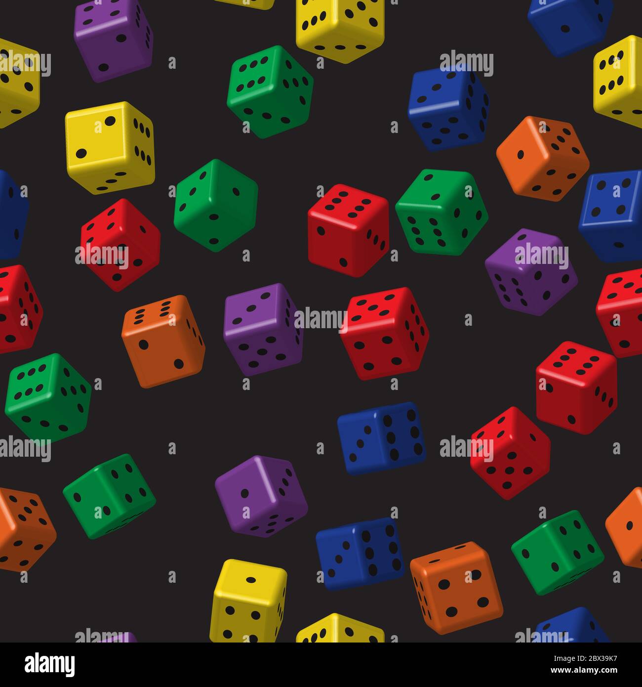 Rainbow Color Dice Seamless Pattern, 3D Illustration Stock Vector Image ...