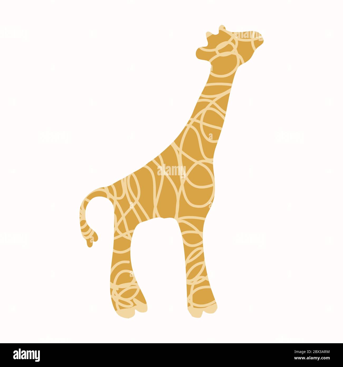 Adorable Simple Cartoon Toy Giraffe Clip Art. Childish Animal Icon ...