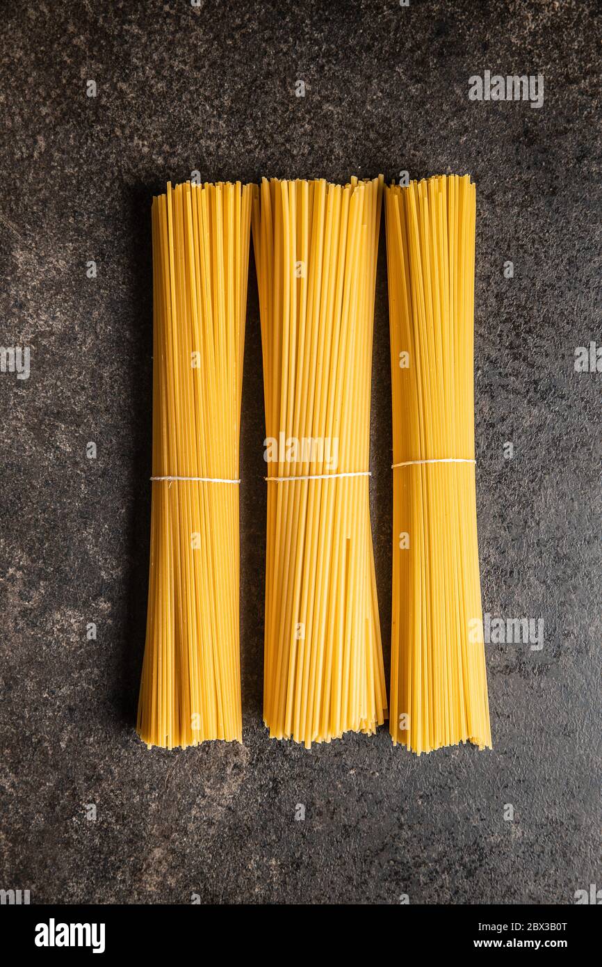 Top view pasta italian spaghetti hi-res stock photography and images ...