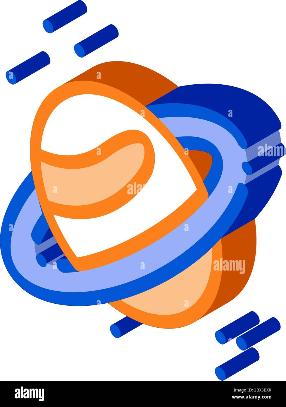 Saturn Planet Ring isometric icon vector illustration Stock Vector ...