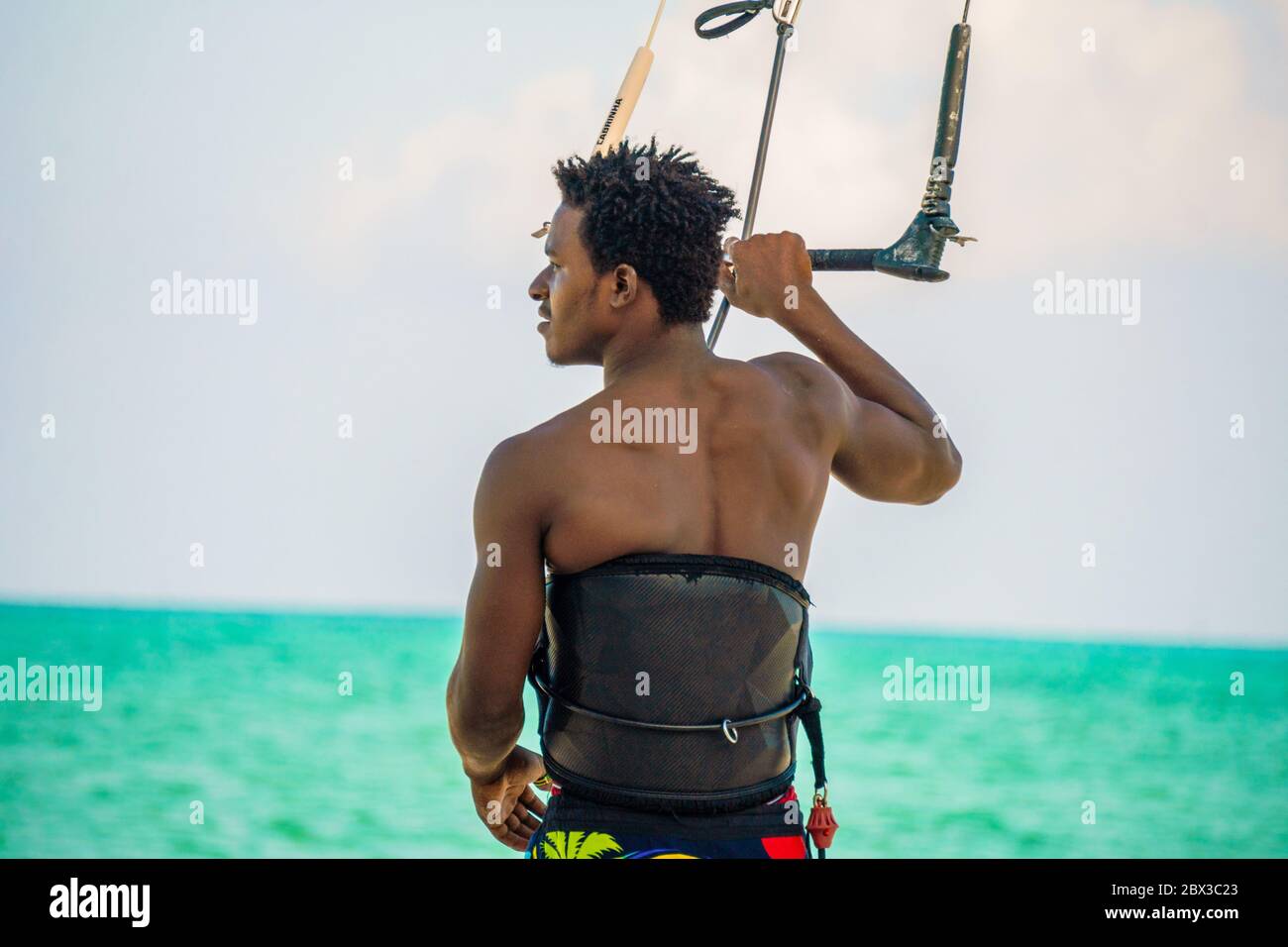 Young Attractive Muscular and Strong Athletic Black African Man Kite ...