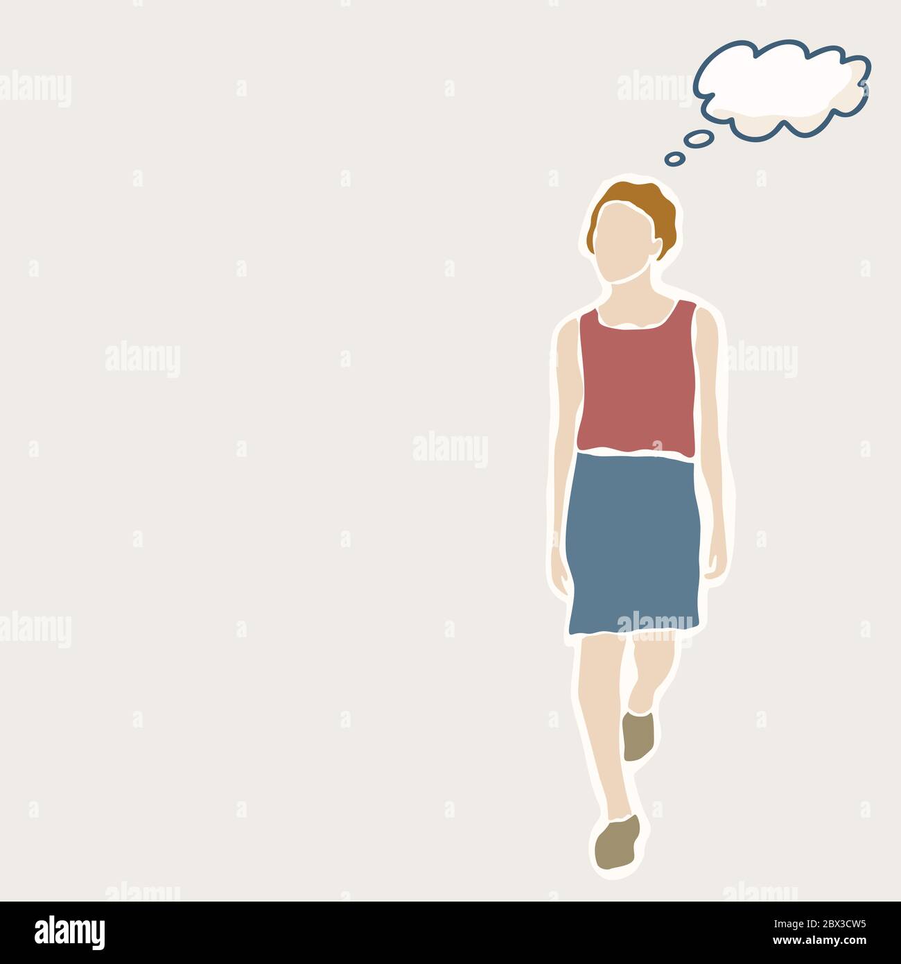 Woman in white dress walking Stock Vector Images - Alamy