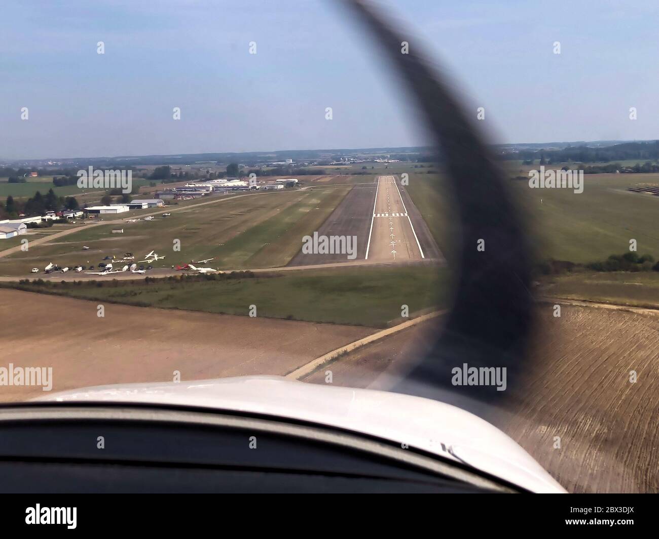 Runway strip final approach Stock Photo - Alamy
