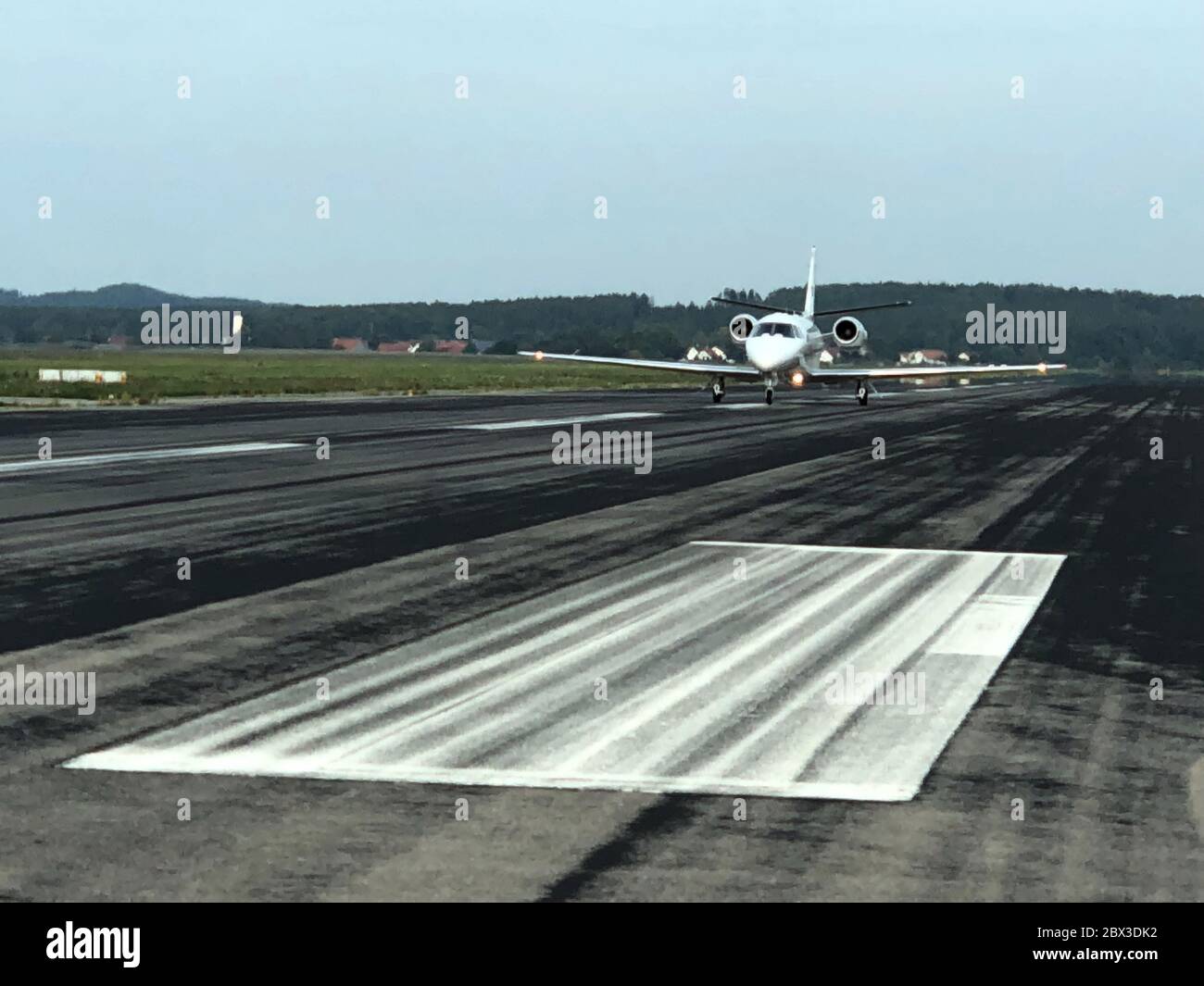 Runway strip final approach Stock Photo - Alamy