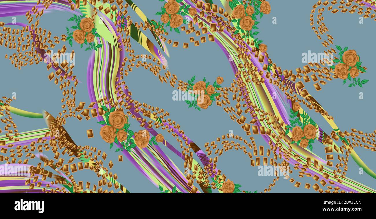 The Amazing fabric Abstract Background, Halftone Flowers Bouquet ...