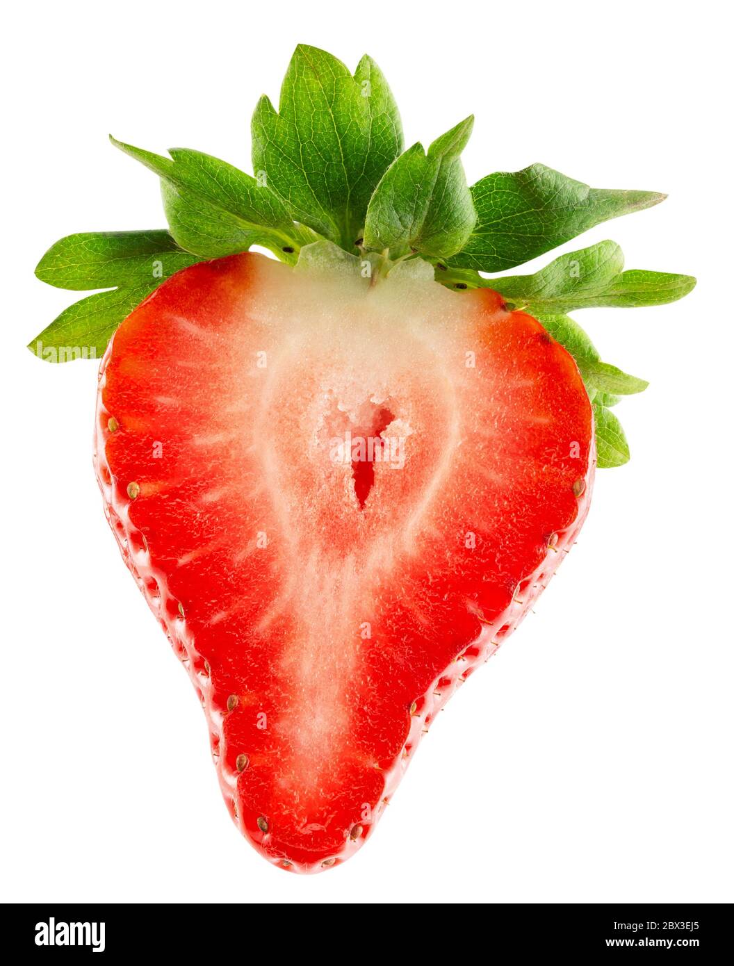 half of strawberry isolated on a white background Stock Photo - Alamy