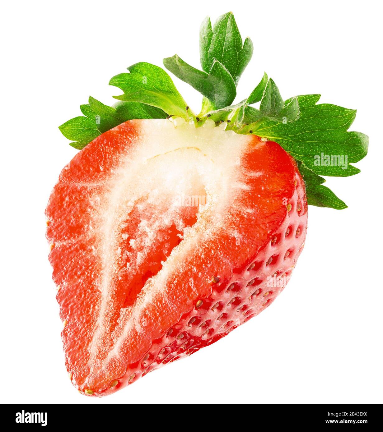 half of strawberry isolated on a white background Stock Photo - Alamy