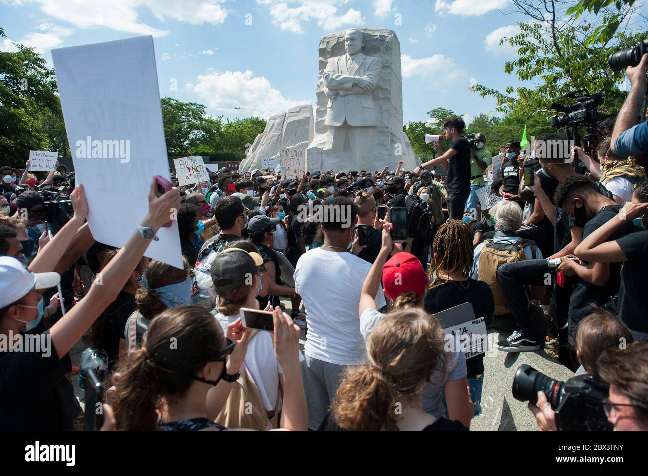 Hundreds of people take part in a protest and sit-in at the Martin ...