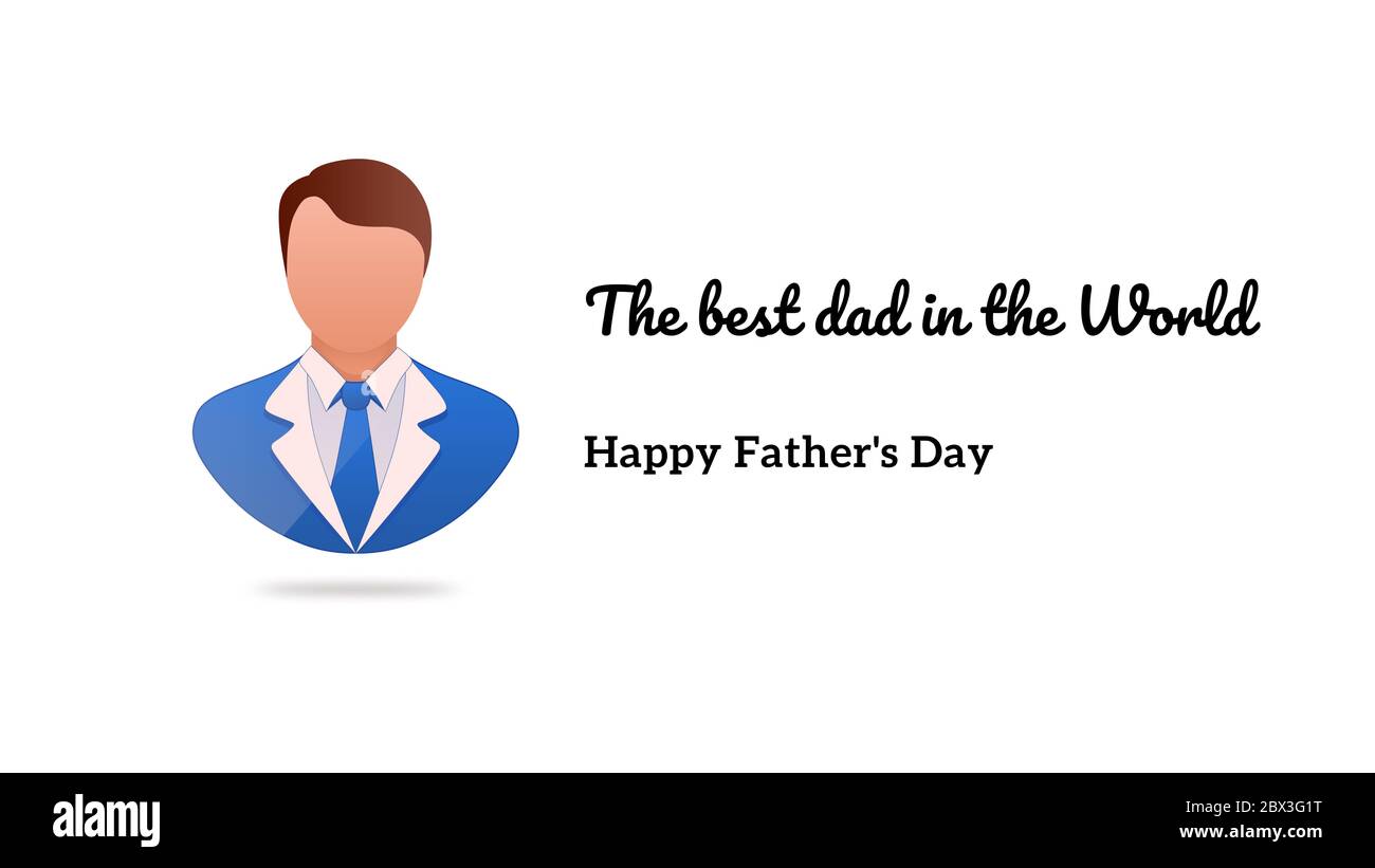 Happy Fathers day white card, banner, poster or greeting card. With the ...