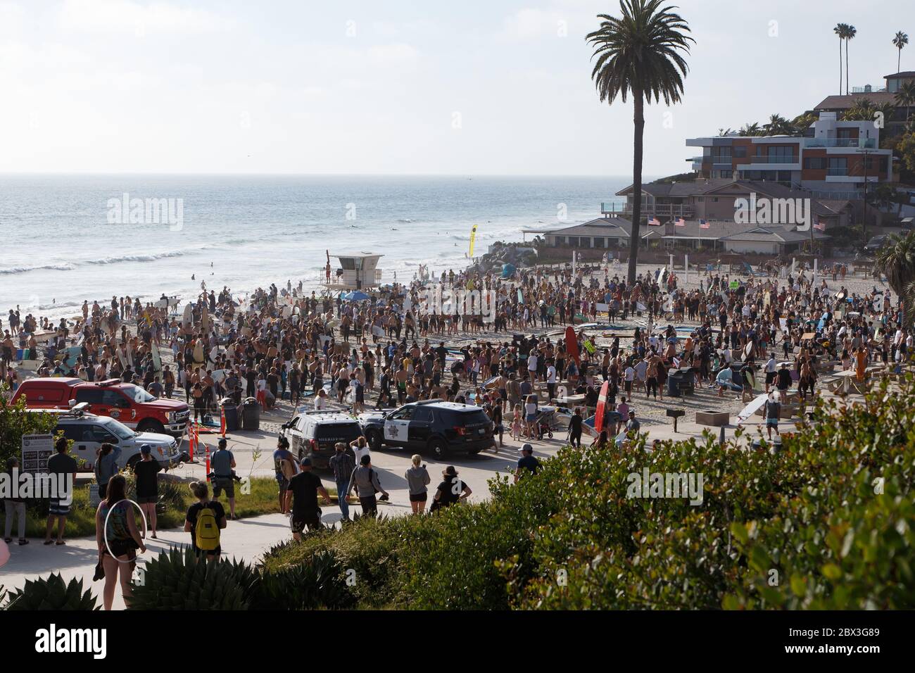 A Black Lives Matter protest at Moonlight Beach in Encinitas ...