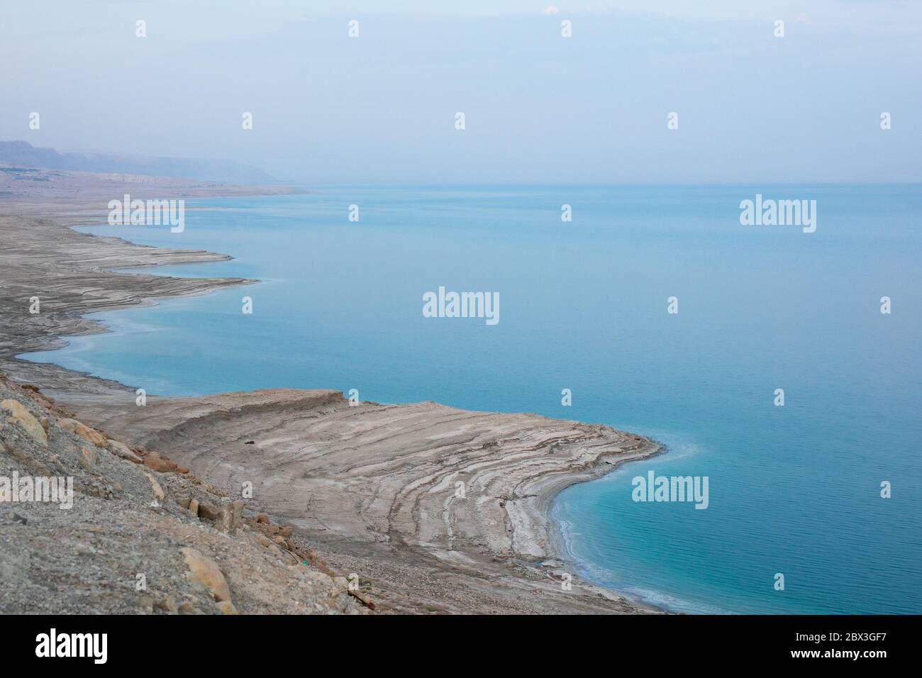 landscape of the Dead Sea, failures of the soil, illustrating an ...