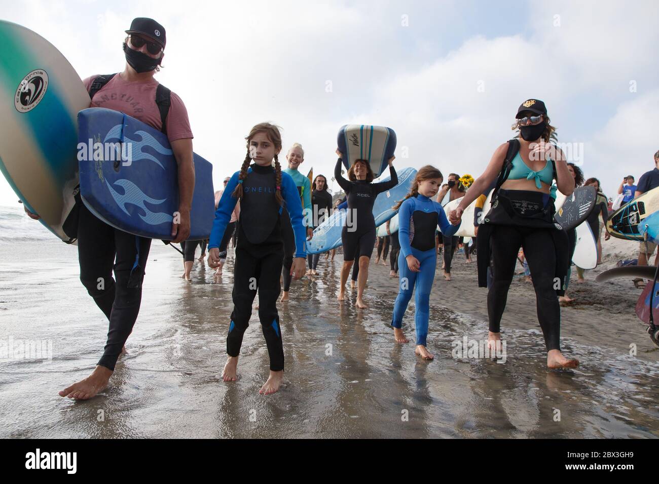 A Black Lives Matter protest at Moonlight Beach in Encinitas ...