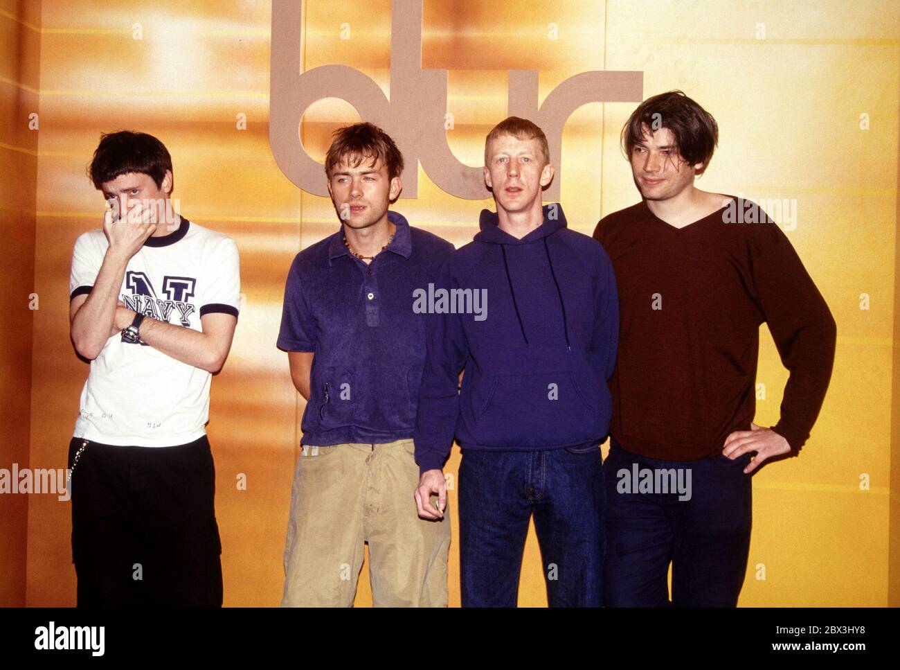 Damon albarn with alex james and graham coxon hi-res stock photography ...