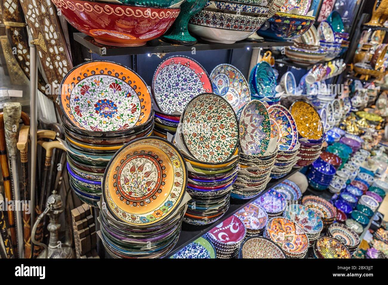 Old market with colorful plates at Istanbul, Turkey Stock Photo - Alamy