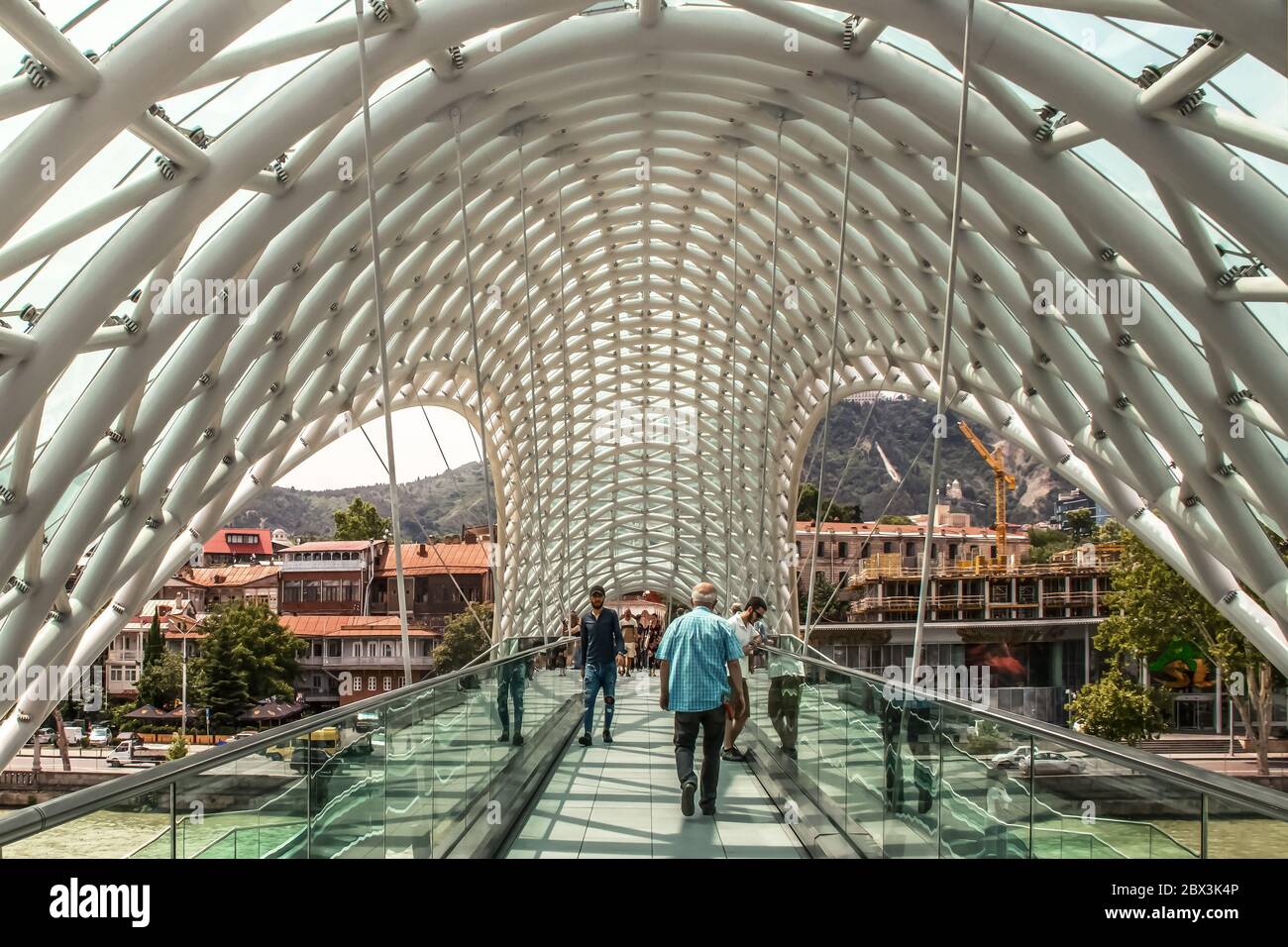 7-19-2019 Tbilisi Georgia - The Bridge of Peace - a bow-shaped ...