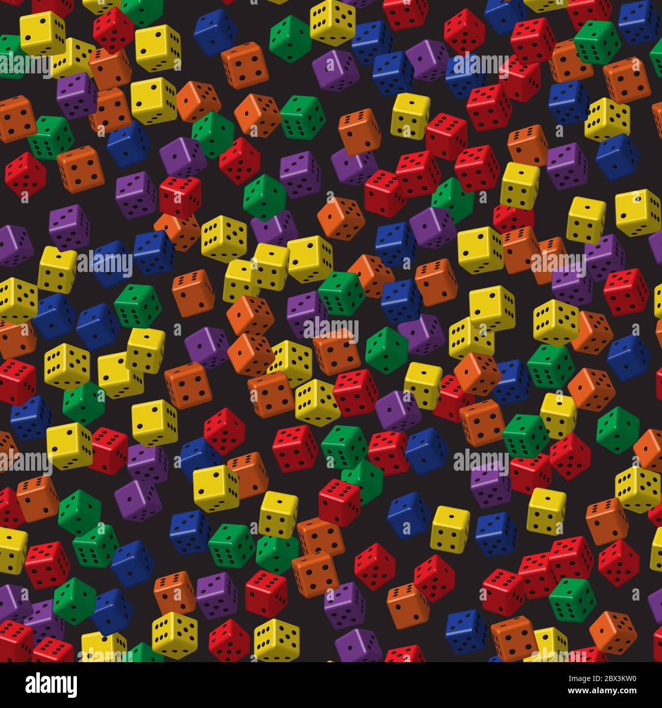 Rainbow Color Dice Seamless Pattern, 3D Illustration Stock Vector Image ...