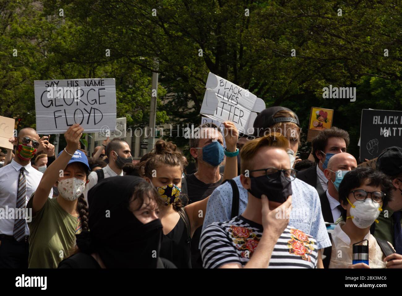 New York City, USA, 06/04/2020 . Marchers participate in the 100 Black ...