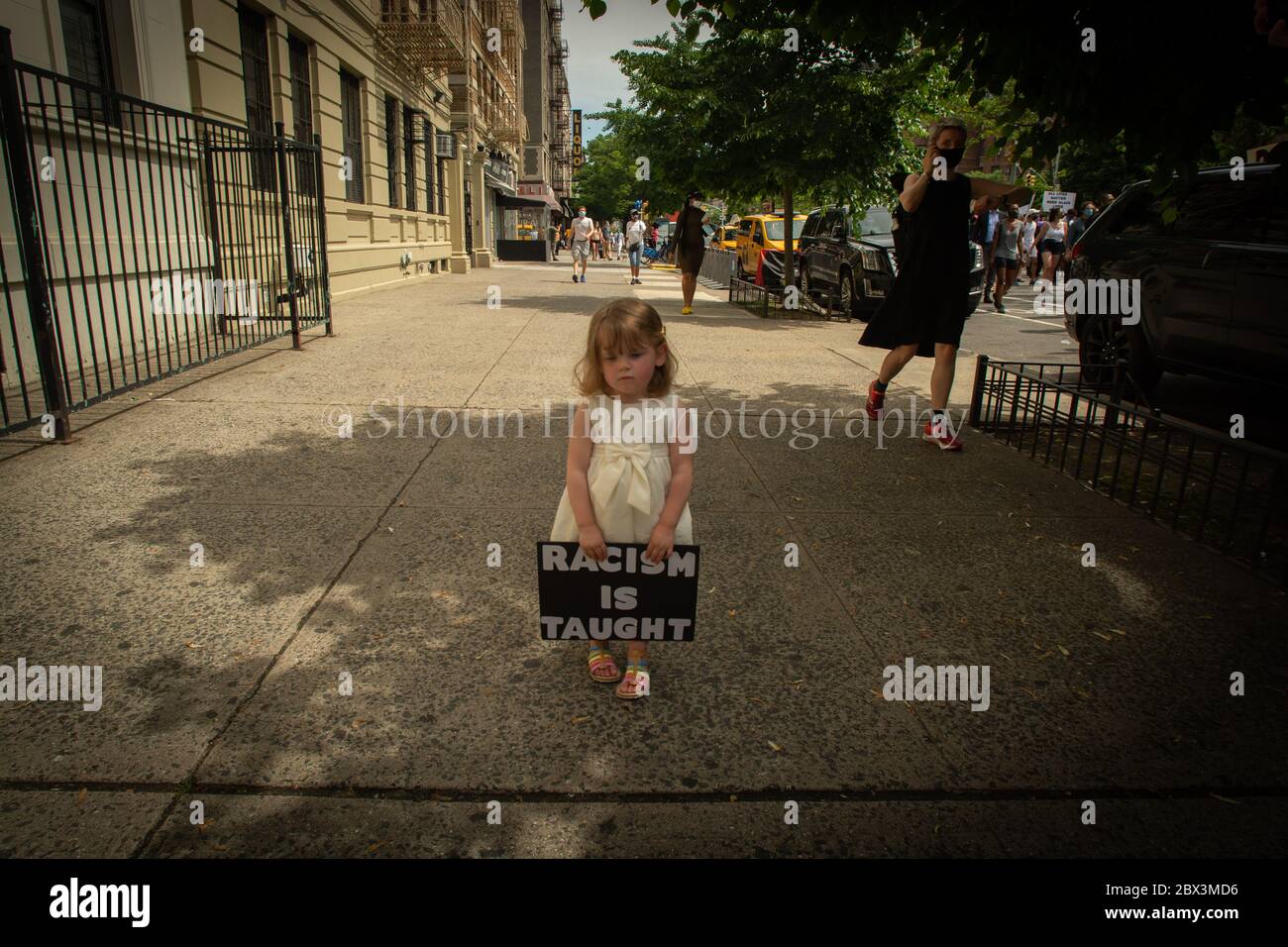 New York City, USA, 06/04/2020 . Brooklyn Plumley, 2, was brought by ...