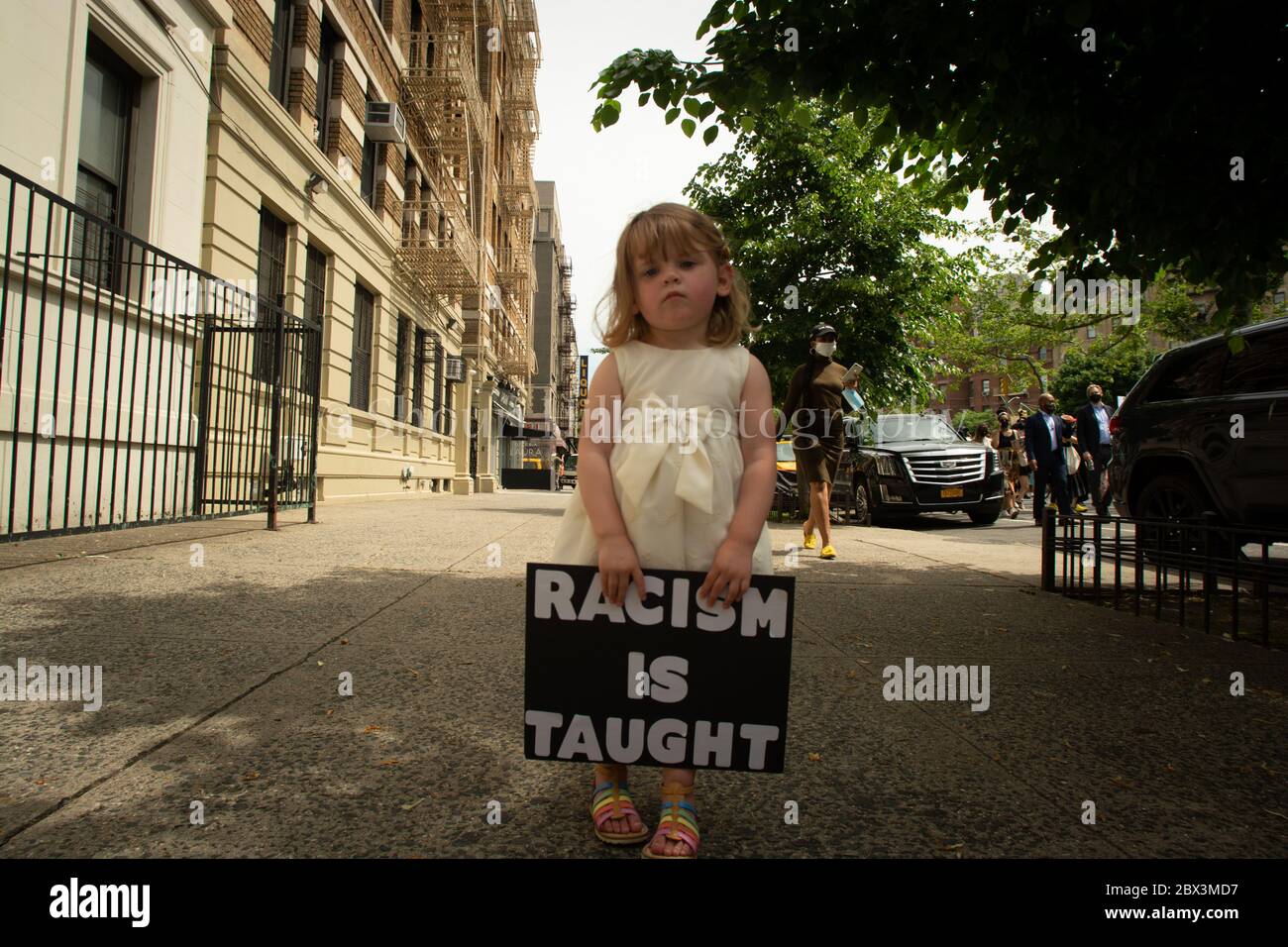 New York City, USA, 06/04/2020 . Brooklyn Plumley, 2, was brought by ...