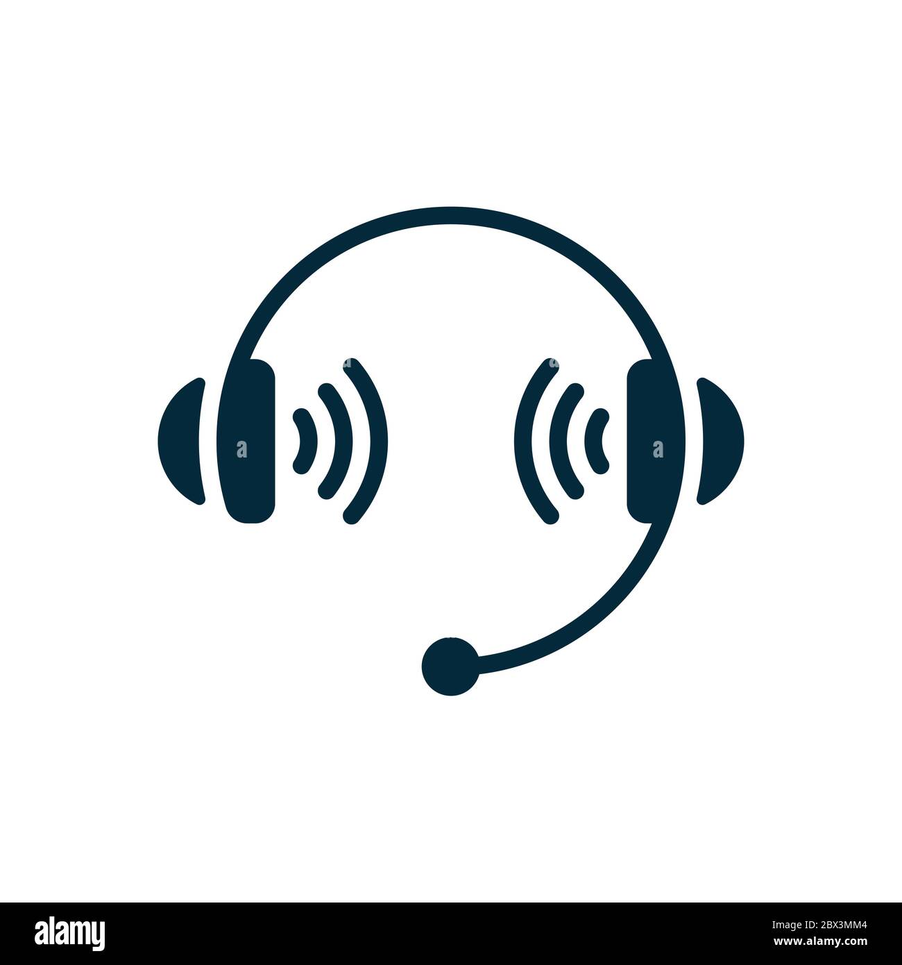 Headphones and volume icon on white background. Flat vector headphones ...