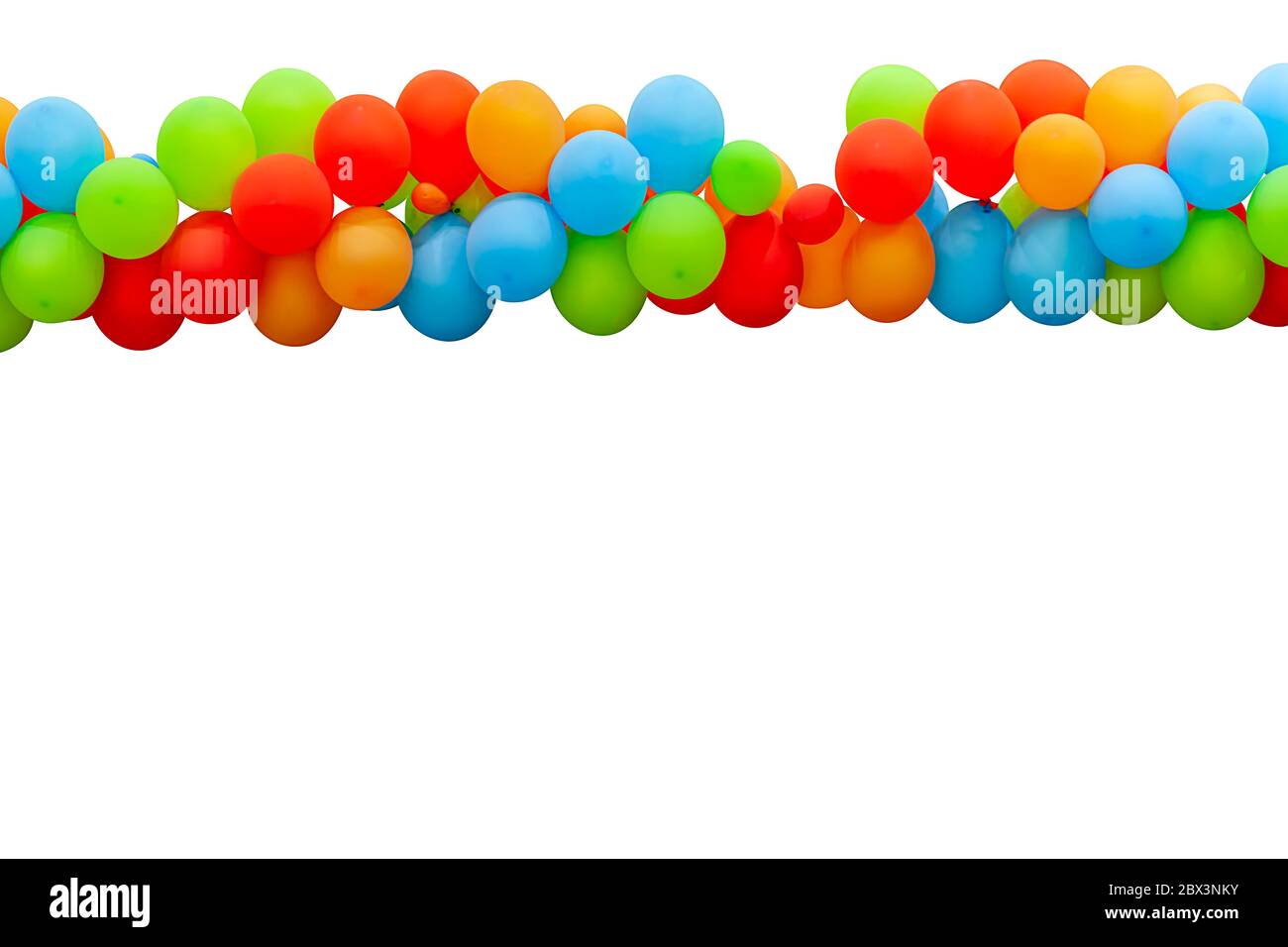 Flying balloons in line isolated on a white background - Image Stock ...