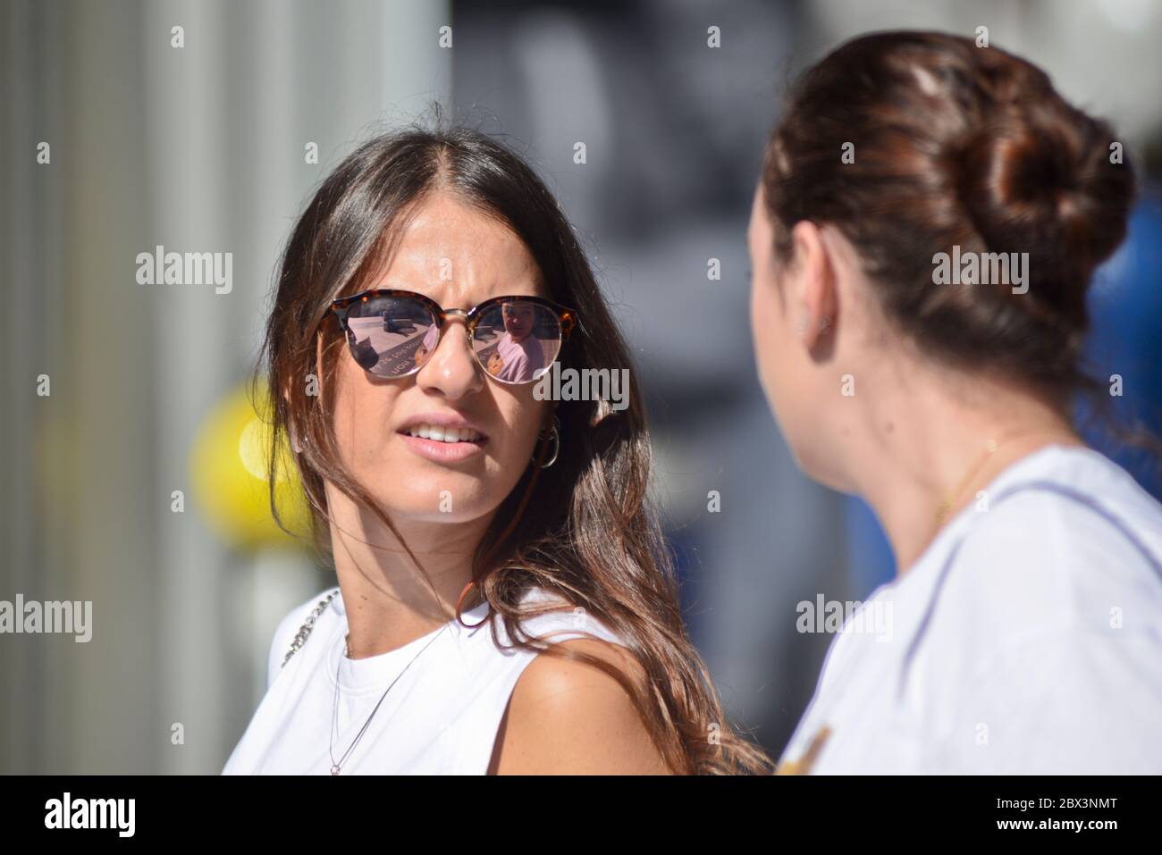 Italian women talking to each other in Via Sparano da Bari. Bari, Italy ...