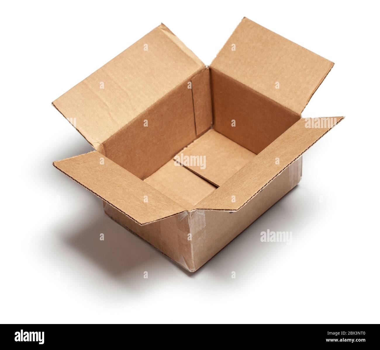 Open empty cardboard box isolated on a white background. mock-up Stock ...