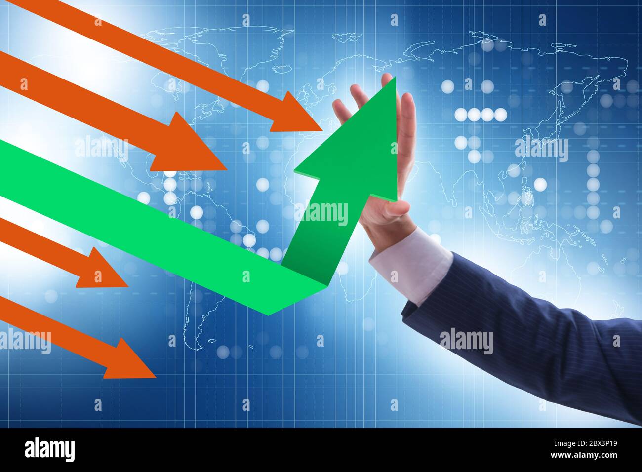 Economic recovery concept with line charts Stock Photo - Alamy