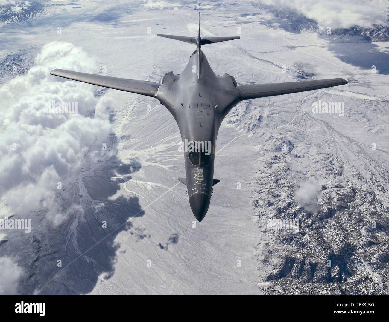 A U.S. Air Force B-1B Lancer stealth bomber aircraft from the 37th ...
