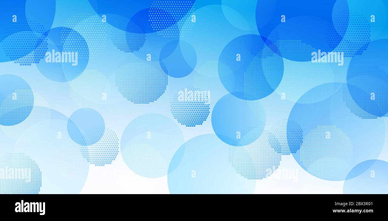 Abstract background of intersecting circles consisting of dots, in light blue colors Stock ...
