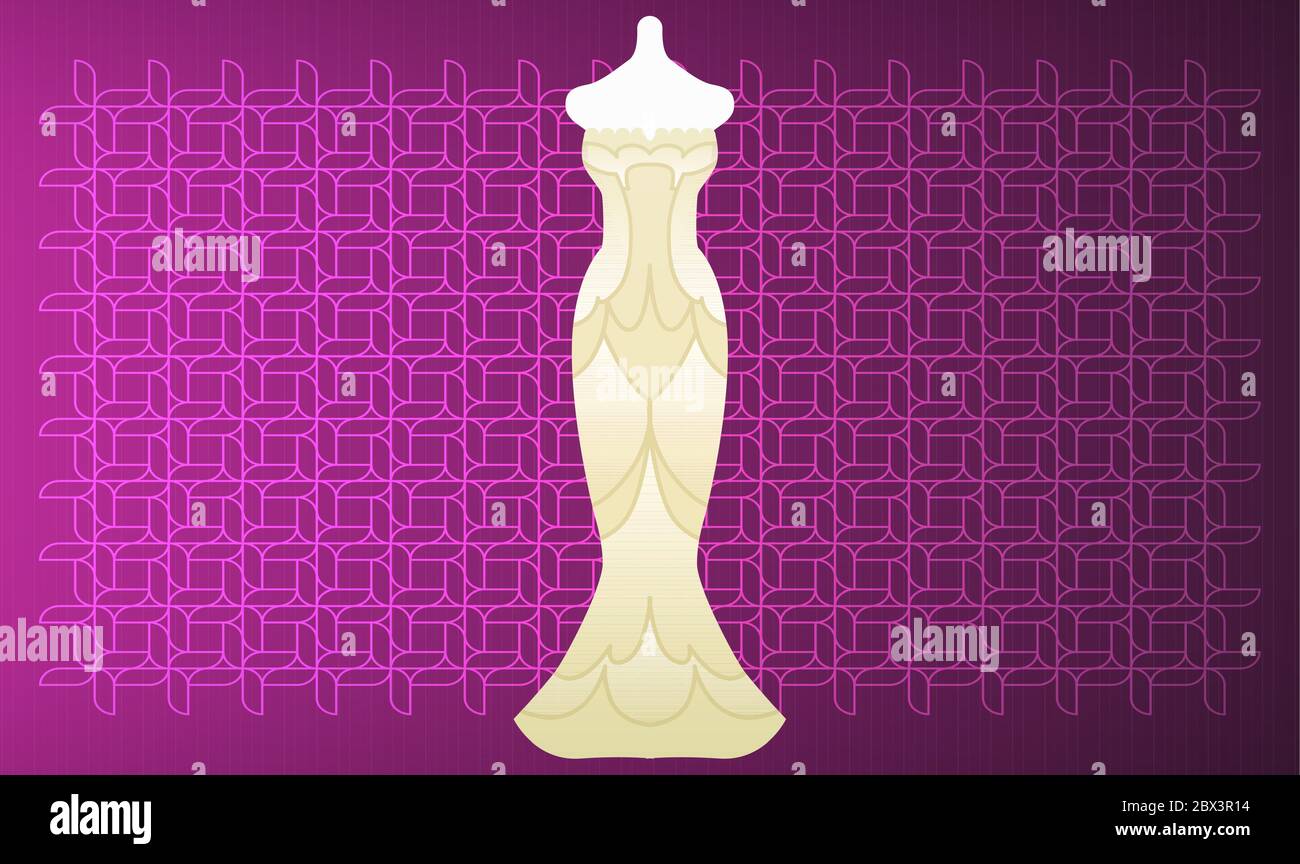mock up illustration of female dress on abstract background Stock ...