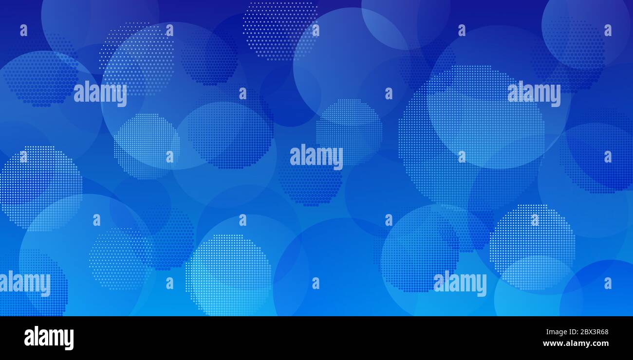 Abstract background of intersecting circles consisting of dots, in blue colors Stock Vector ...