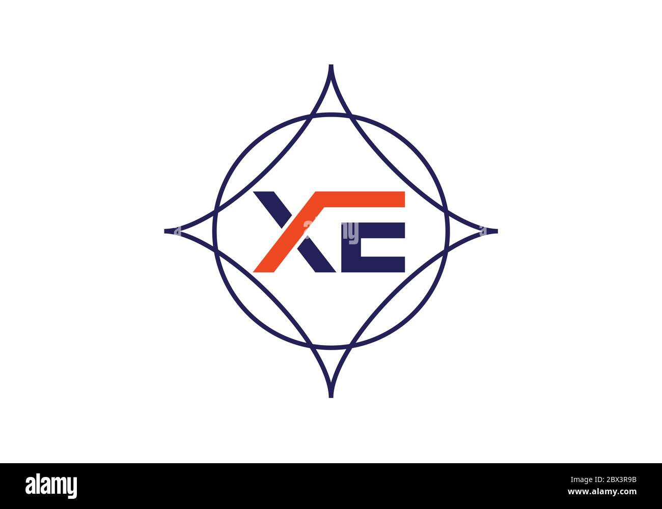 Initial Monogram Letter X E Logo Design Vector Template. X E Letter ...