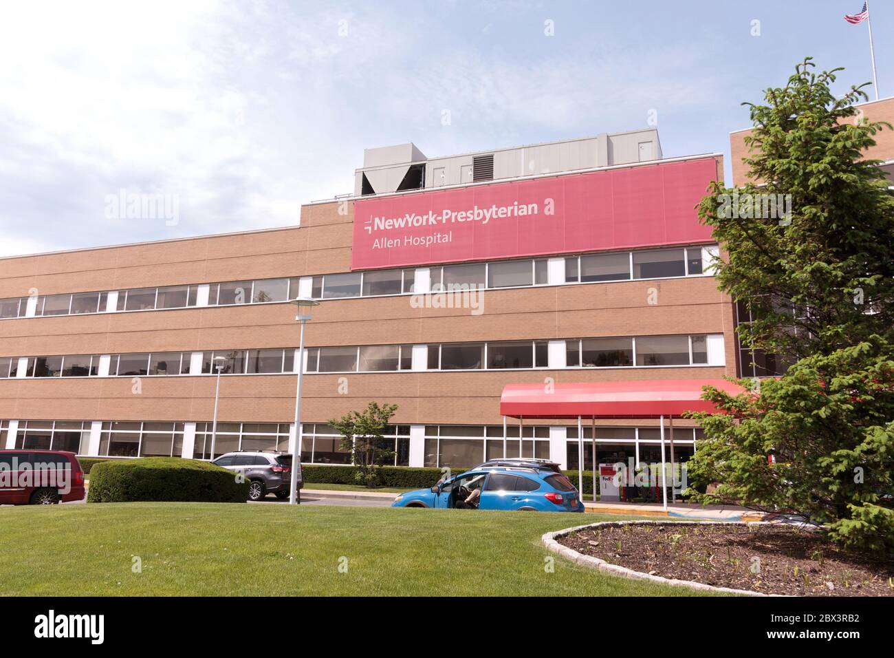 an entrance to the New York Presbyterian the Allen Hospital in the ...