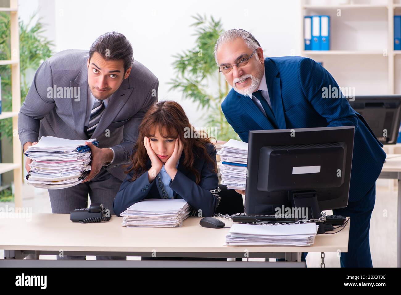 Man bullied female boss hi-res stock photography and images - Alamy