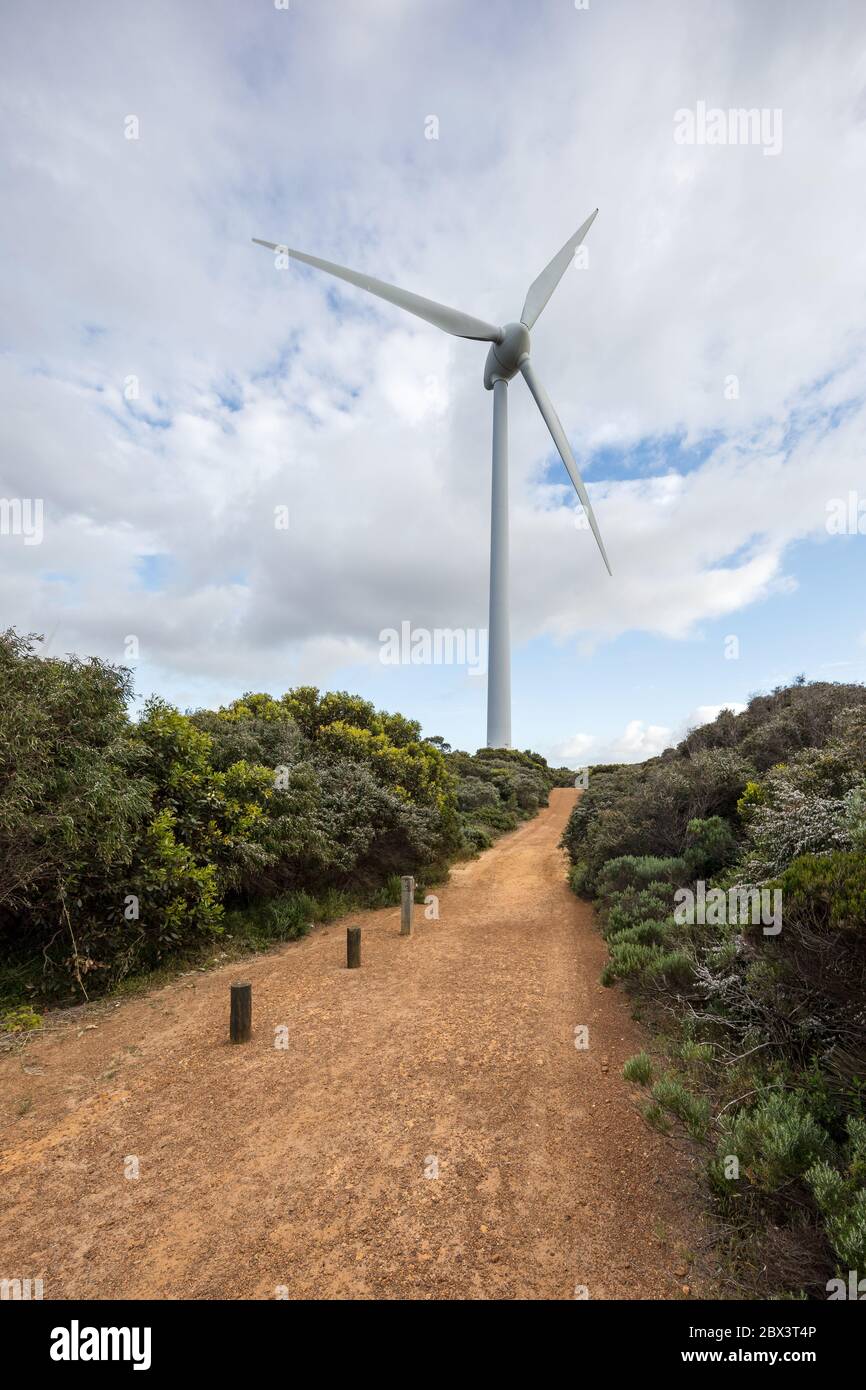A solitary wind turbine at Albany wind farm in Western Australia Stock ...