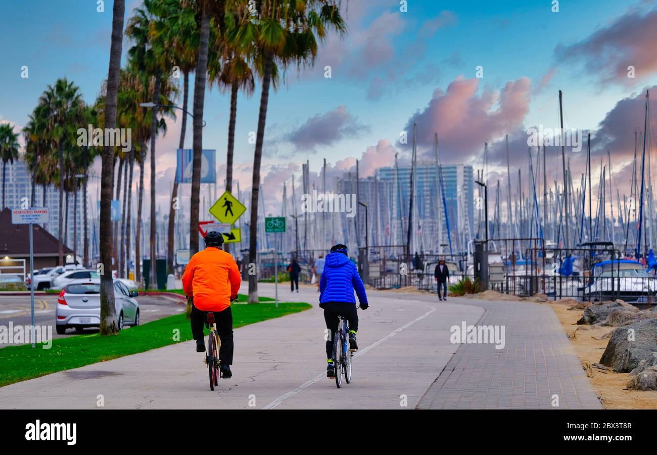 Blue bike path on hi-res stock photography and images - Alamy