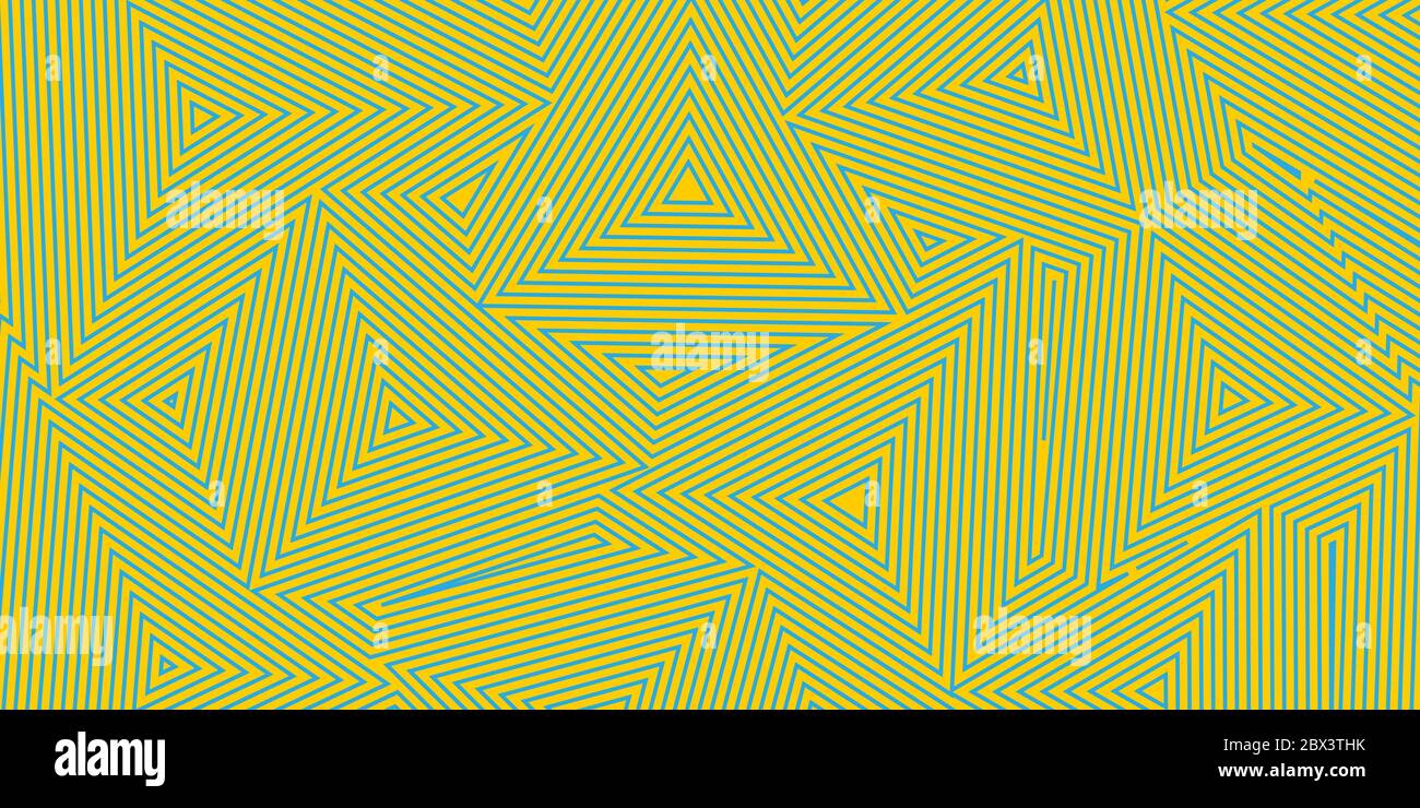 Abstract background of concentric triangles in yellow colors Stock ...