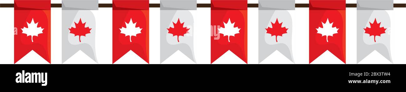 Canadian banner pennant of happy canada day vector design Stock Vector ...