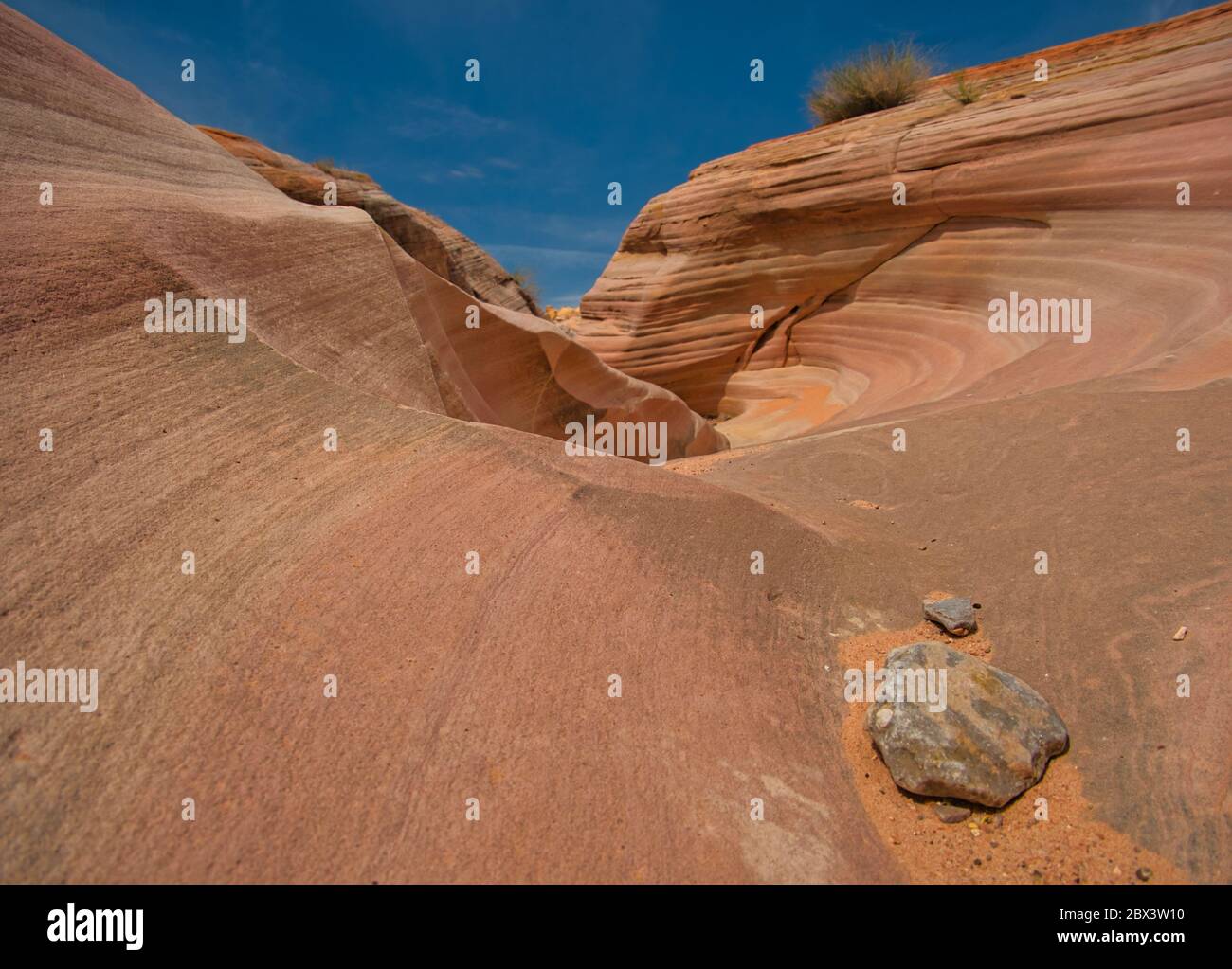 A rocky landscape with bizarre shapes and colourful lines Stock Photo ...