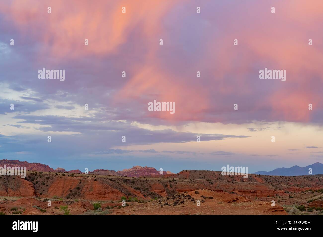 Beautiful sunset rural landscape of Torrey, Utah, USA Stock Photo - Alamy