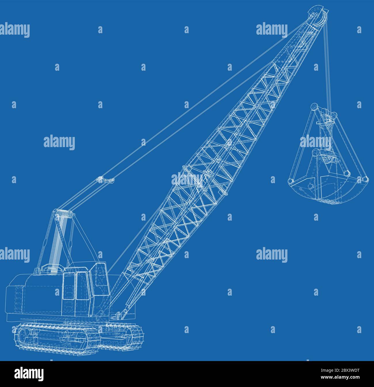 Dragline. The layers of visible and invisible lines are separated ...