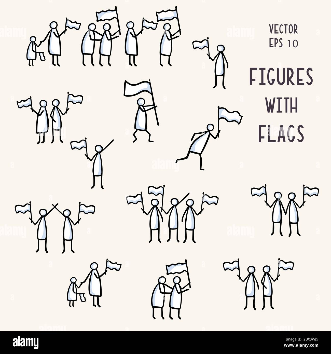 Cartoon vector doodle stickman holding hi-res stock photography and ...