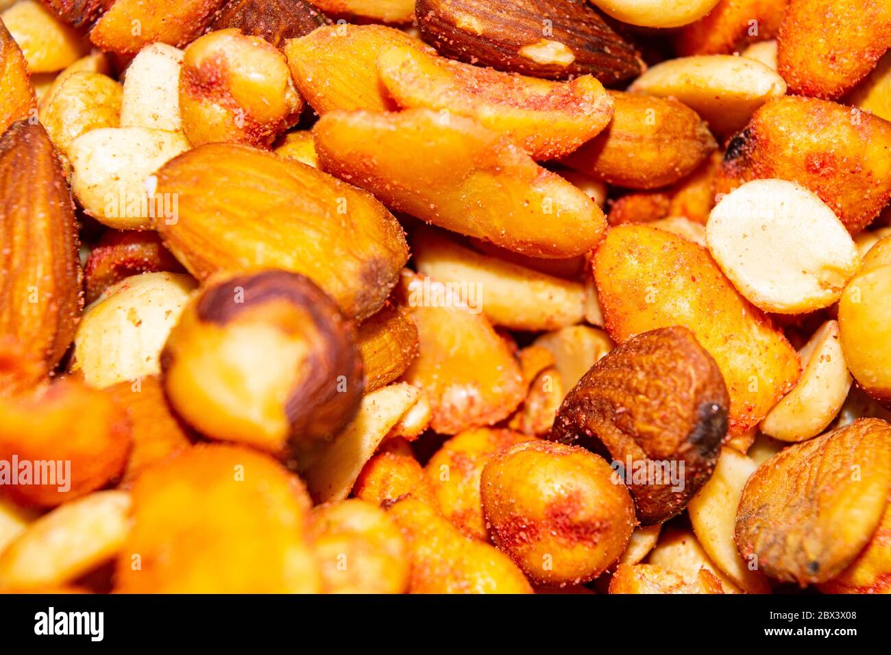 A mixture of different nuts. Healthy food, fitness diet. Surface ...