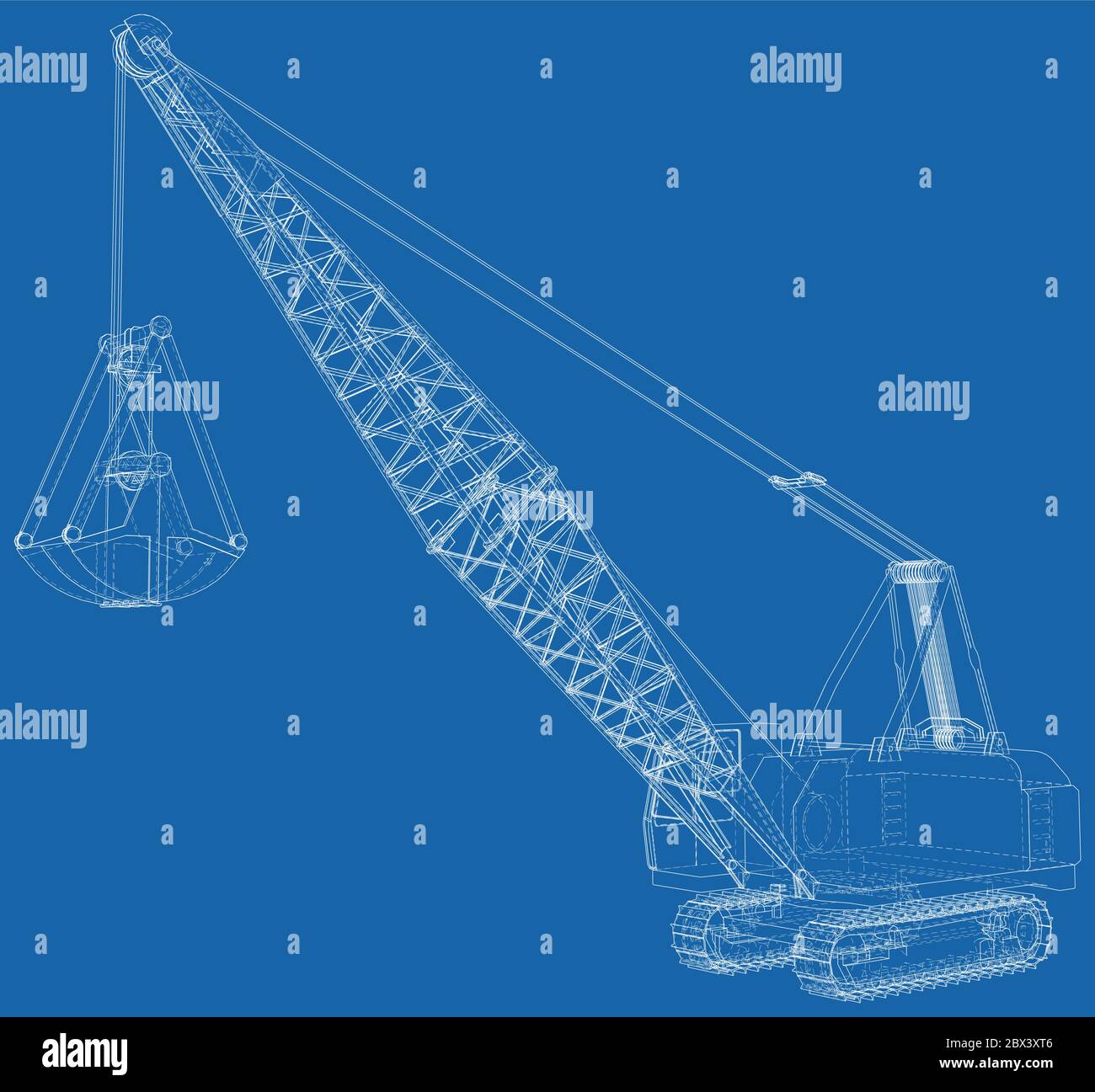 Dragline for used coal mining. Bucket is massive. The layers of visible ...