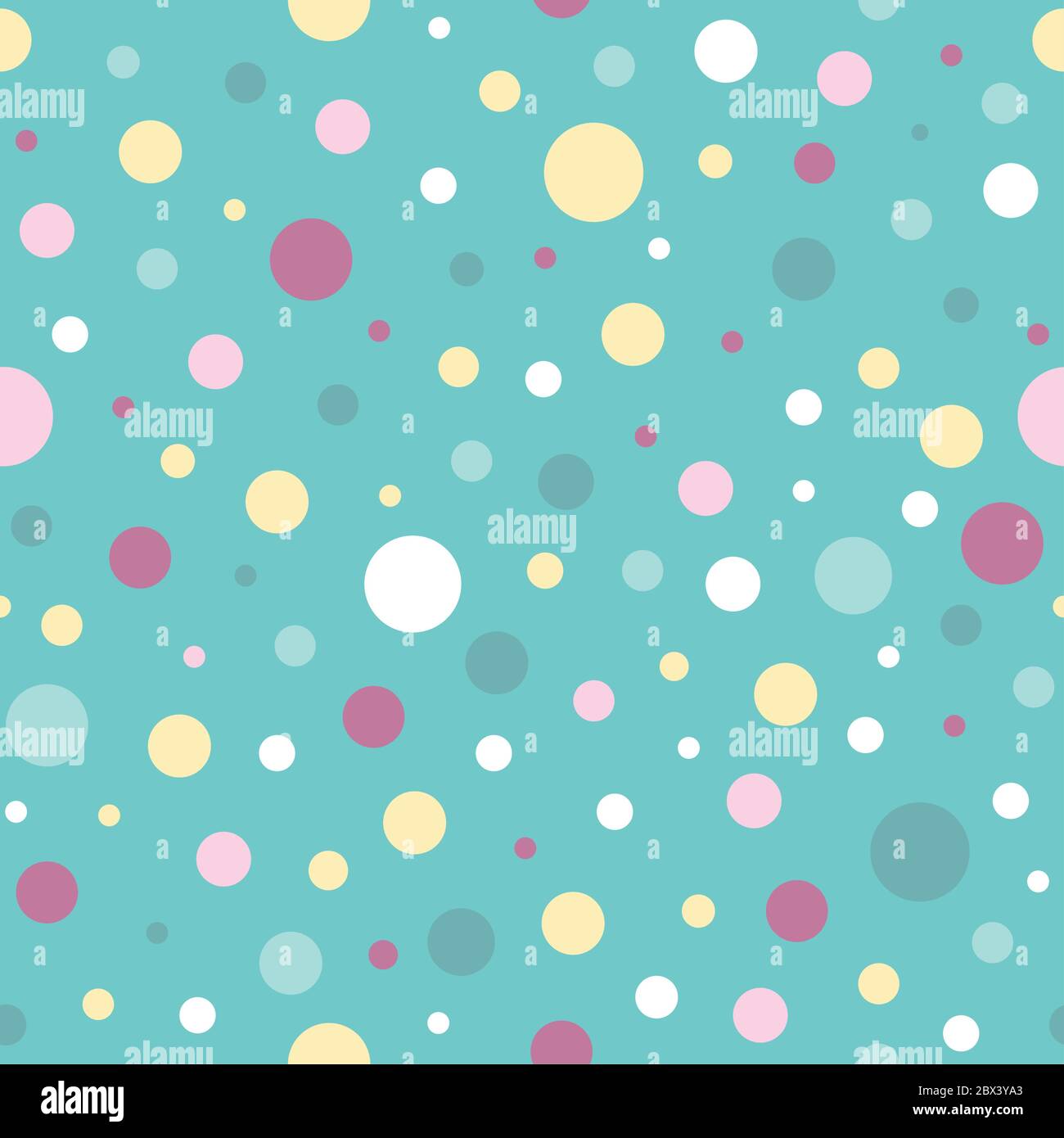 Seamless abstract pattern of circles of different colors and size on ...