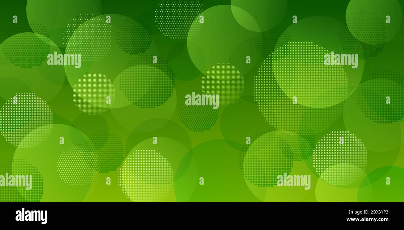 Abstract background of intersecting circles consisting of dots, in green colors Stock Vector ...
