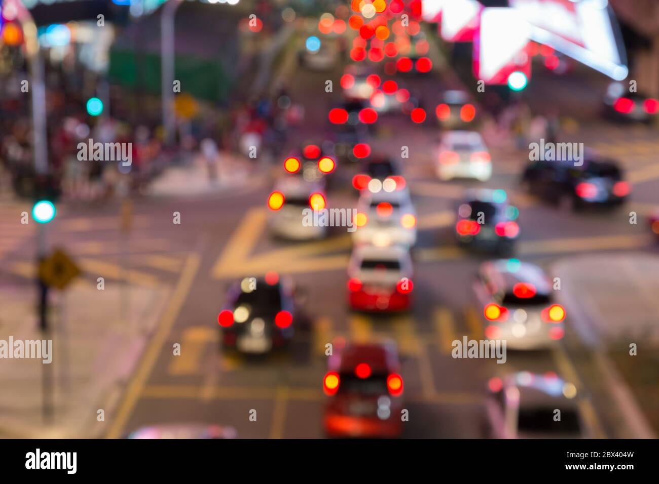 Abstract Blur and Bokeh of heavy traffic jam image - Background use ...