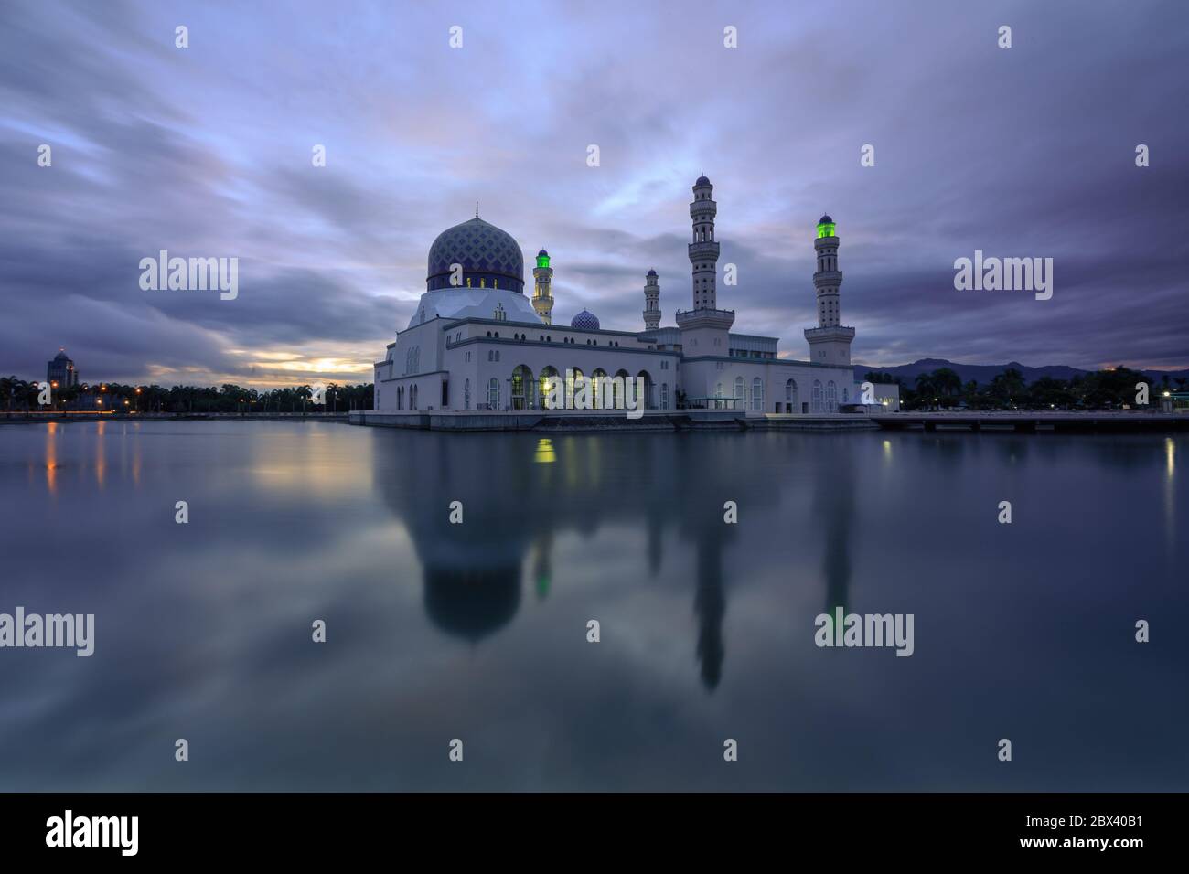 Amazing reflection of Floating Mosque during Cloudy day at Kota ...